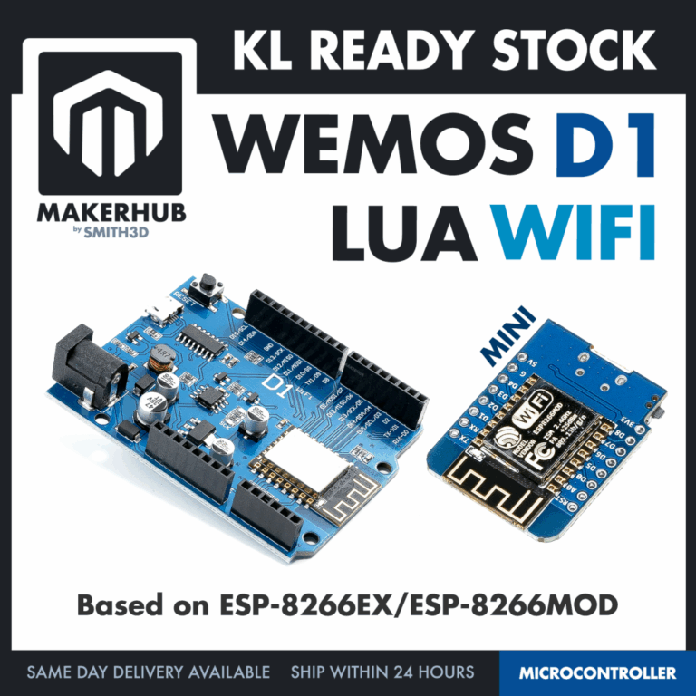 Arduino WeMos Compatible WeMos D1 WIFI UNO – ESP8266 IOT Project – MakerHub Malaysia: Robotic ...